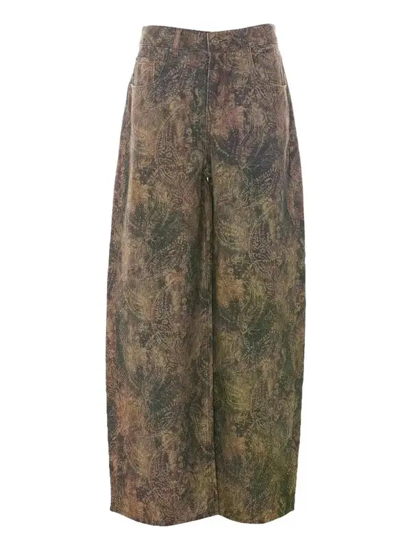 Liu Jo Paisley-print Wide-leg Jeans - Brown