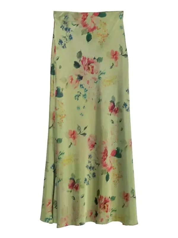 MARQUES' ALMEIDA Floral Print Maxi Skirt - Green