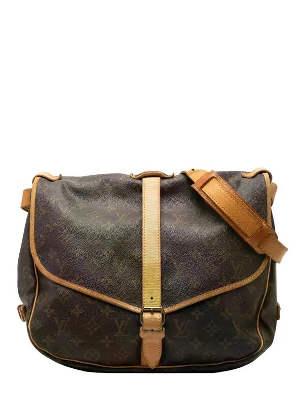 LOUIS VUITTON Monogram Saumur 35 Crossbody Bag - Brown