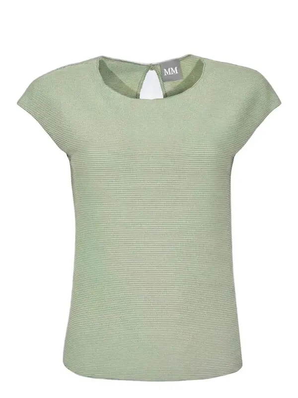 Max Mara Ribbed-knit Cap-sleeve Top - Green