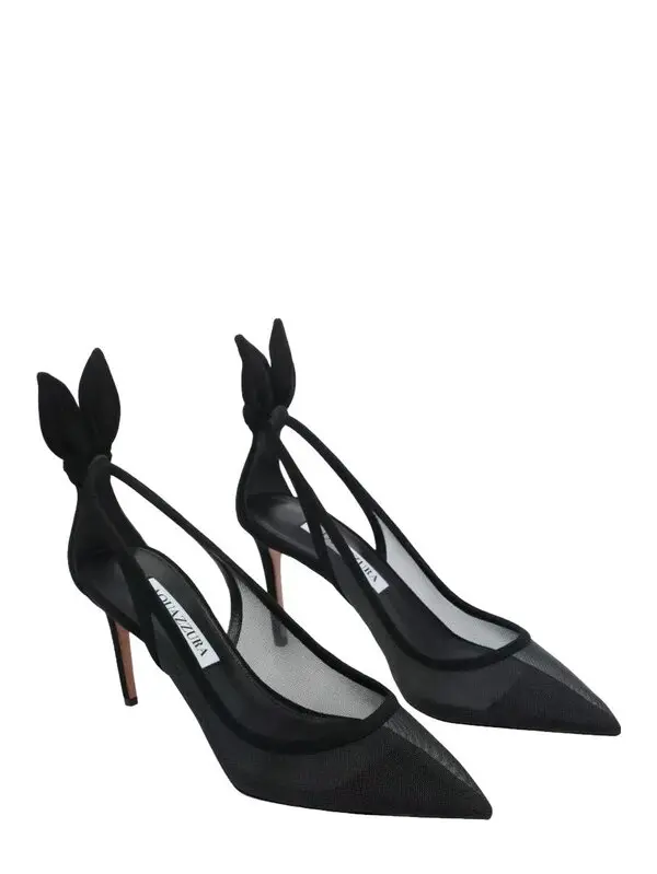 AQUAZZURA Bow Tie Mesh Pumps - Black