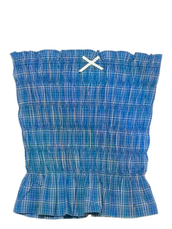 Faithfull The Brand Leya Shirred Top - Blue