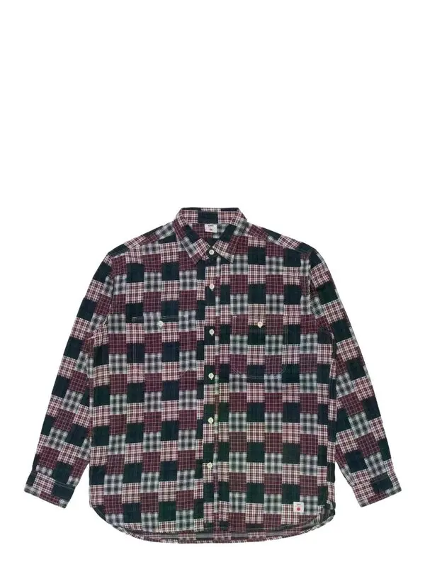Edwin Work Patterned Button-down Cotton Shirt - Red