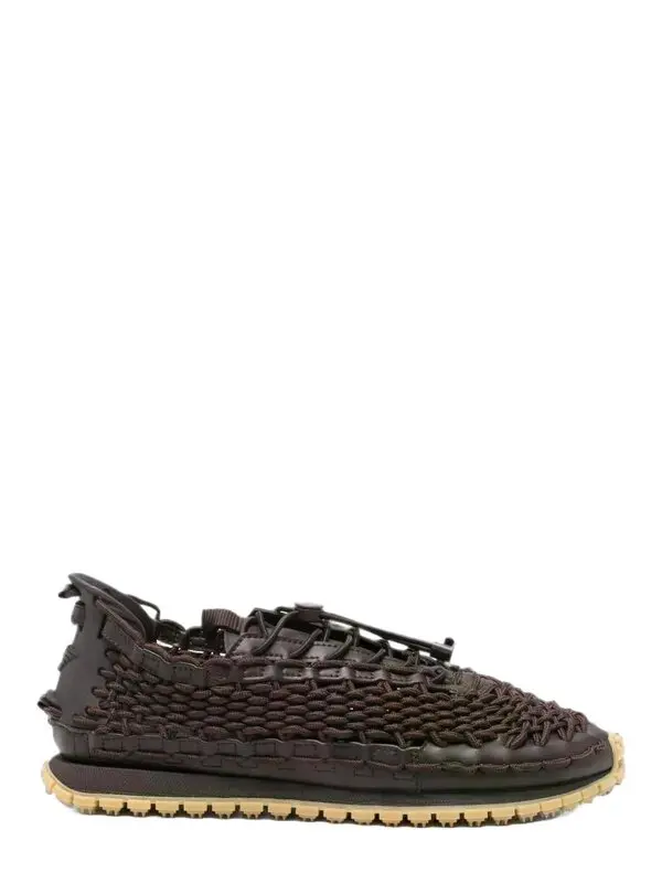 Emporio Armani Woven Toggle-fastening Sneakers - Brown