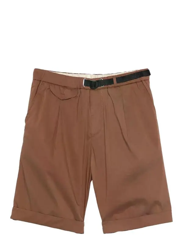 WHITE SAND Belted Turn-up Shorts - Brown
