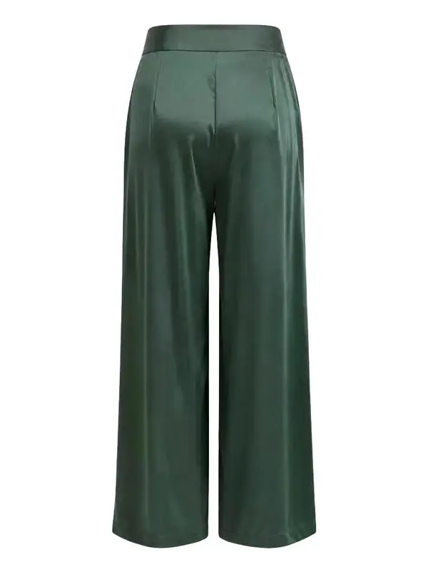 THE SEI Pleated Satin-finish Trousers - Green