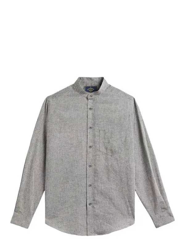 Portuguese Flannel Marvin Stripe-pattern Mandarin-collar Shirt - Grey