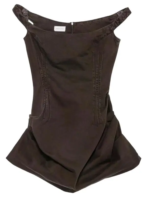 Magda Butrym Off-shoulder Mini Dress - Brown