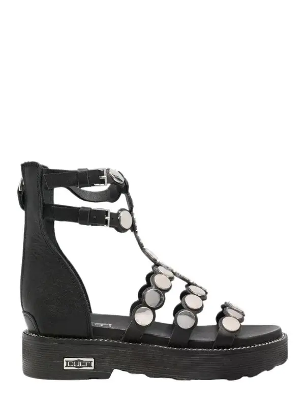 CULT Ziggy Stud-embellishment Leather Sandals - Black