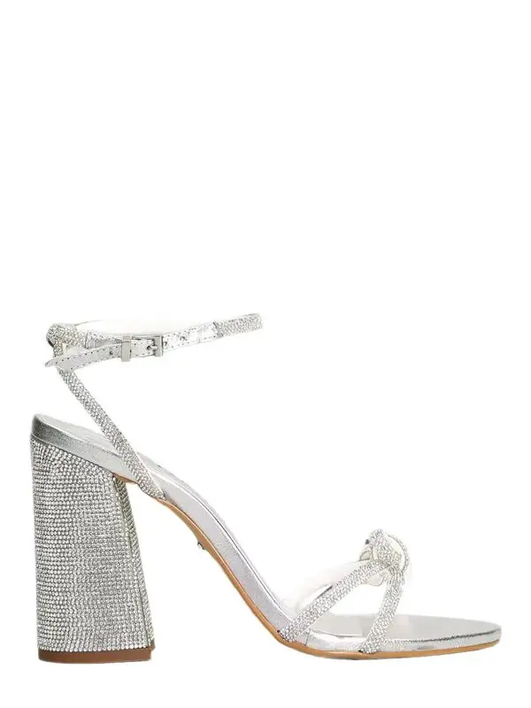 WERNER Crystal Embellished Bow Sandals - Silver