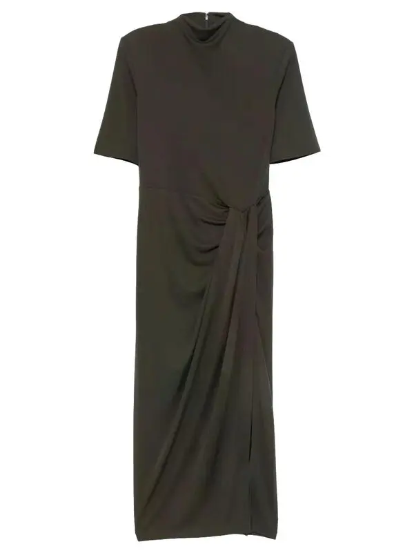 ROTATE BY BIRGER CHRISTENSEN Short-sleeve High-neck Midi Dress - Green