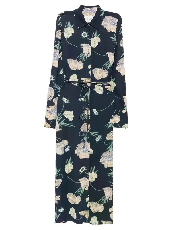 Erdem Floral Print Midi Dress - Blue