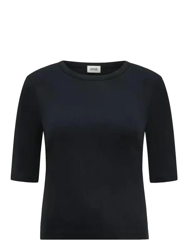 DRYKORN Selay Ribbed-knit Short-sleeve T-shirt - Black
