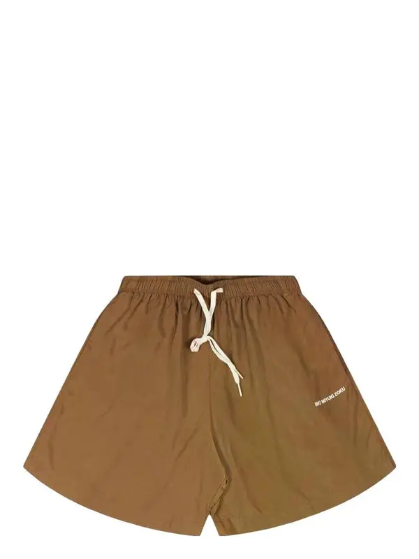 MKI MIYUKI ZOKU Logo Print Drawstring Shorts - Brown