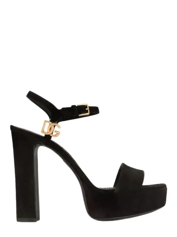 Dolce & Gabbana Suede Platform Sandals - Black