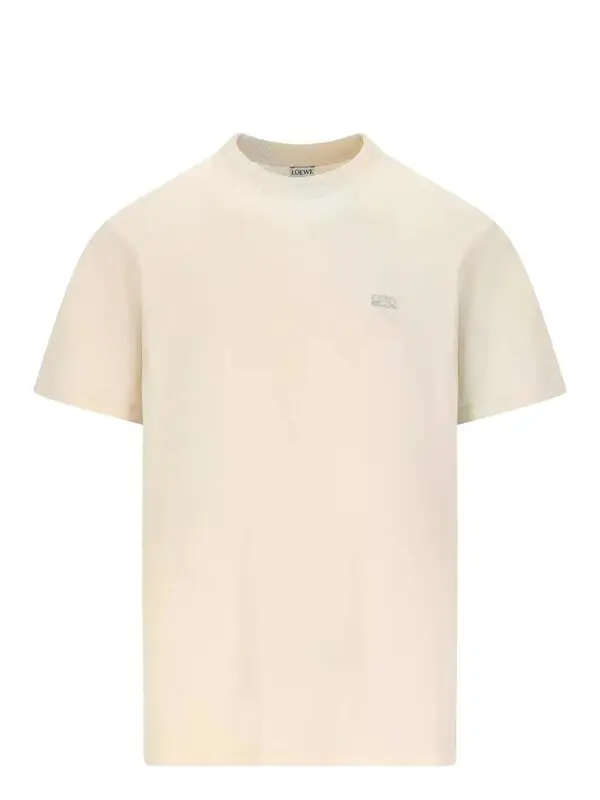 Loewe Anagram Embroidered T-shirt - Neutrals