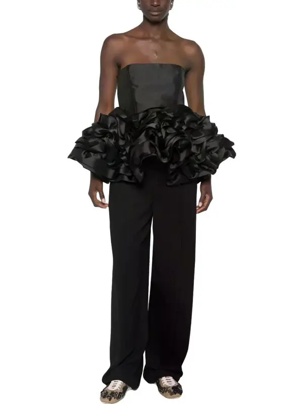 MARQUES' ALMEIDA Satin Strapless Top - Black
