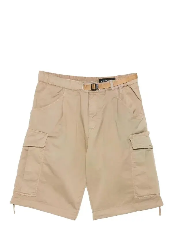 WHITE SAND Belted Cargo Shorts - Neutrals