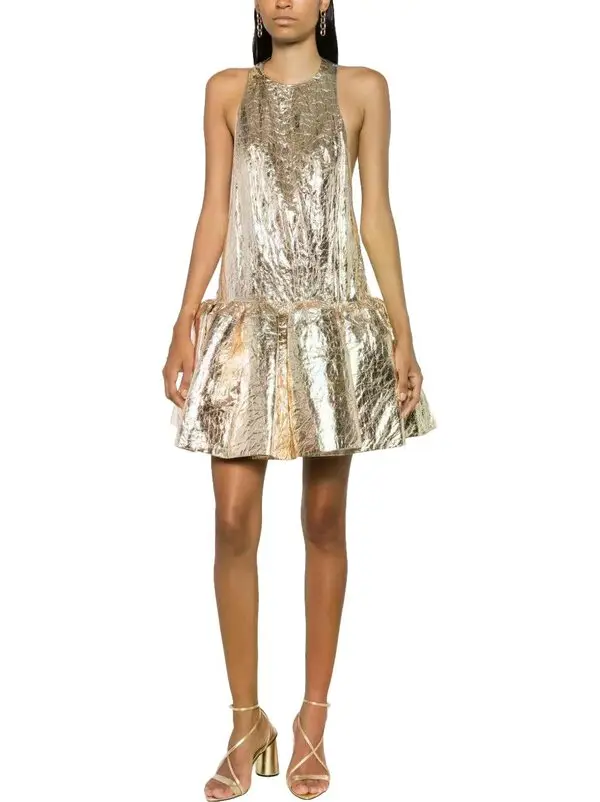 Zimmermann Metallic Finish Sleeveless Dress - Gold