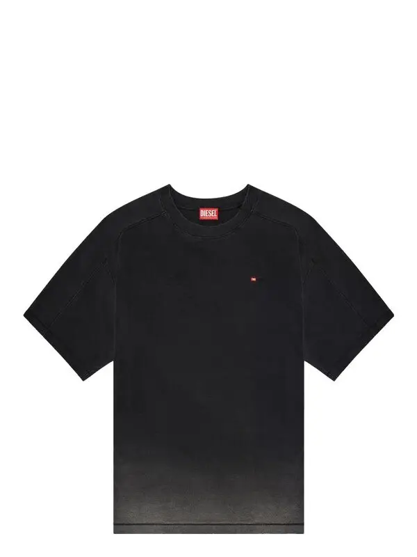 DIESEL® Cotton T-shirt With Degradé Effect - Black