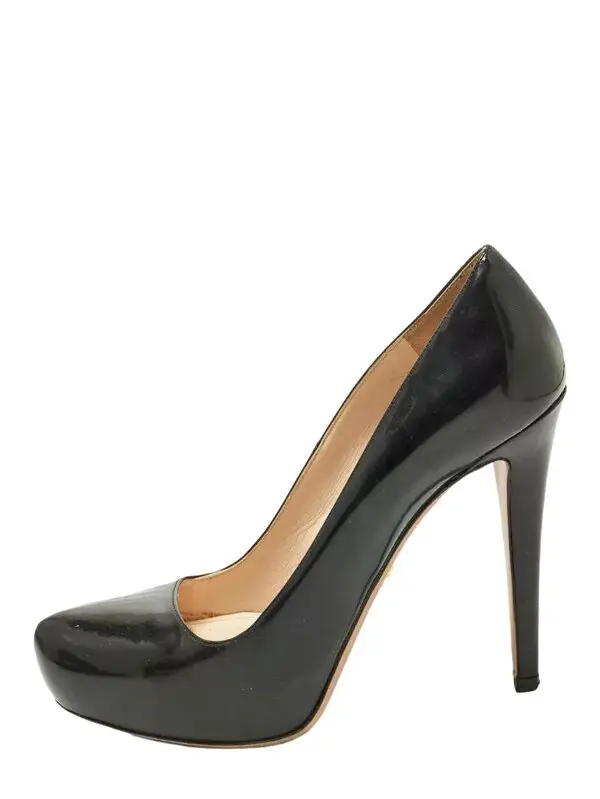 Prada Leather Platform Pumps - Black