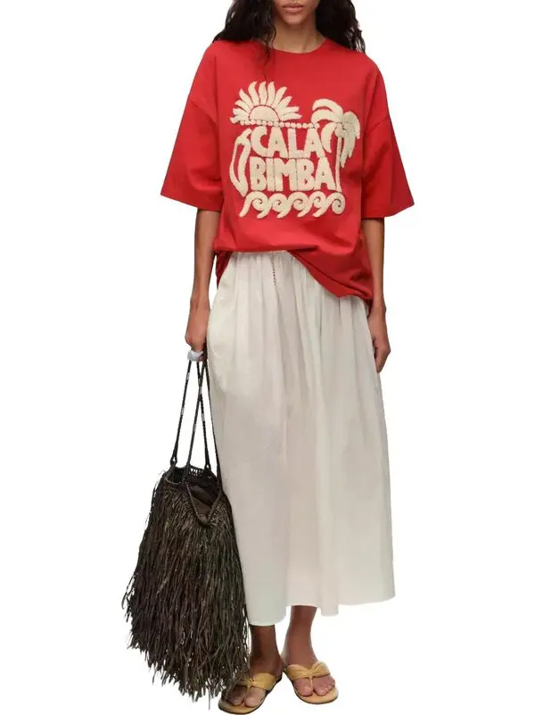 Bimba Y Lola Towelling Logo T-shirt - Red