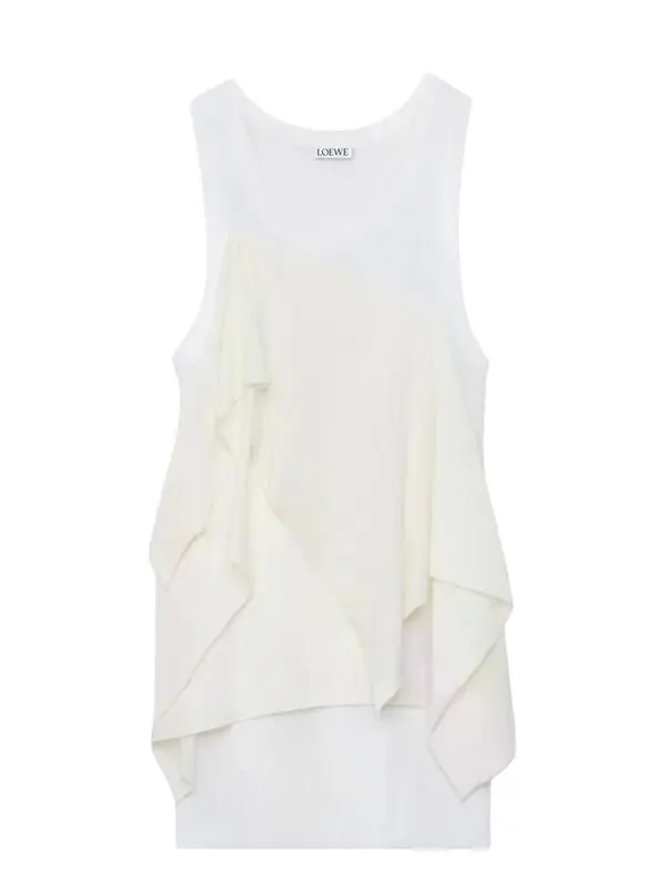 Loewe Layered Ruffled Top - White