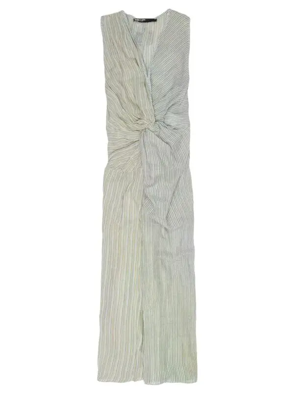 Bimba Y Lola Striped Twist-detail Maxi Dress - Neutrals