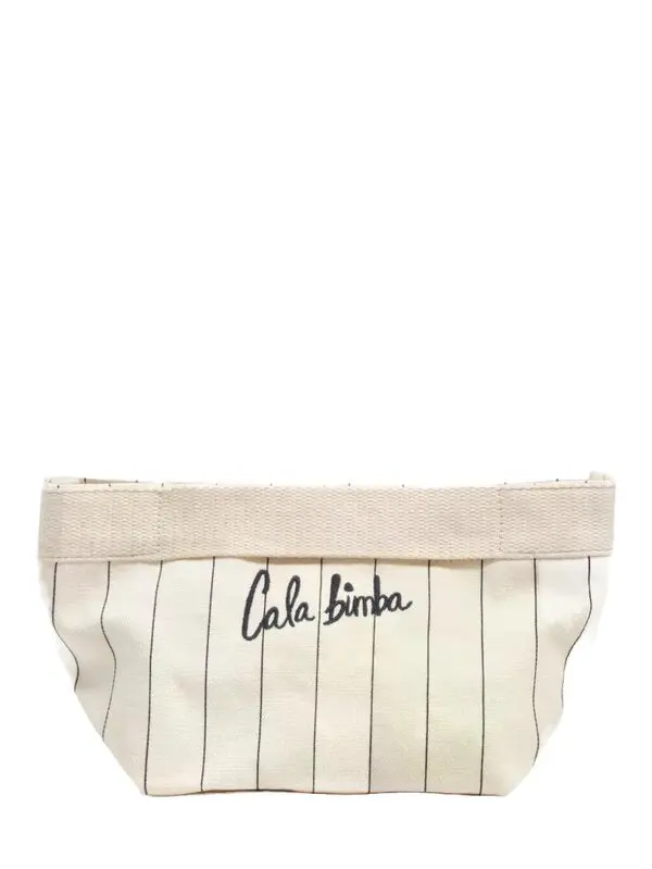Bimba Y Lola Striped Cotton Make-up Bag - Neutrals