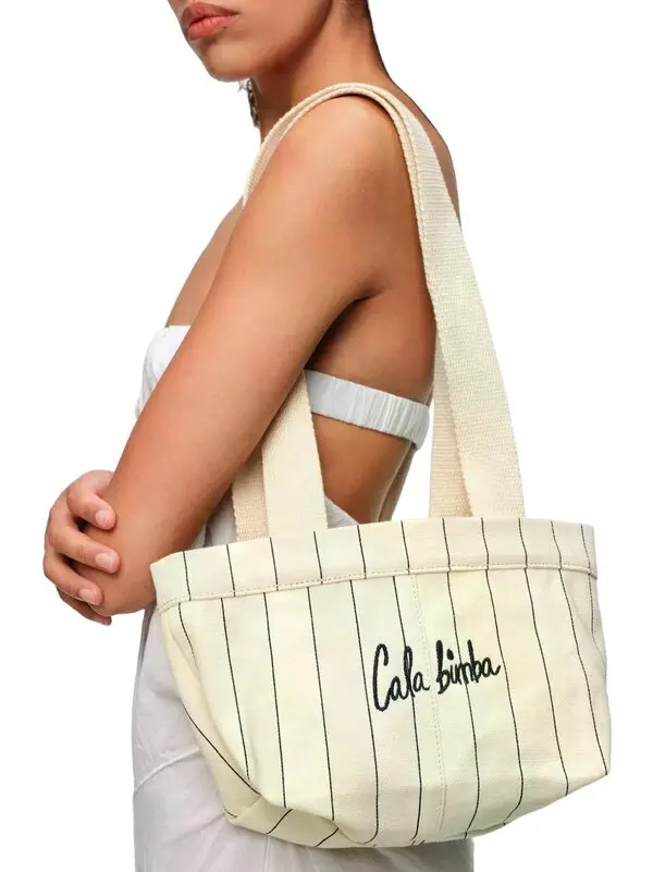 Bimba Y Lola Mini Pinstripe Shoulder Bag - Neutrals