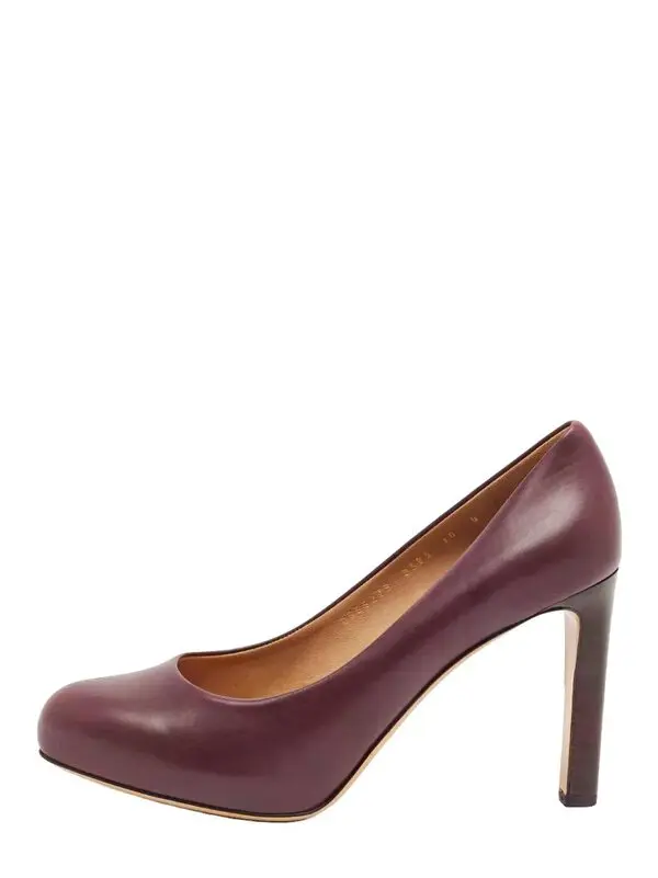 FERRAGAMO Leo Leather Heeled Pumps - Red