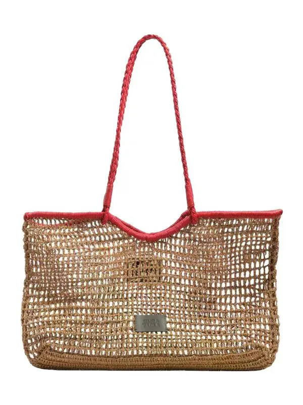 Bimba Y Lola Large Woven Design Tote Bag - Neutrals