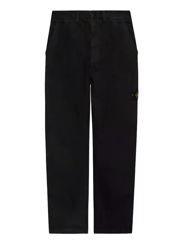 Stone Island Logo Patch Jeans - Black