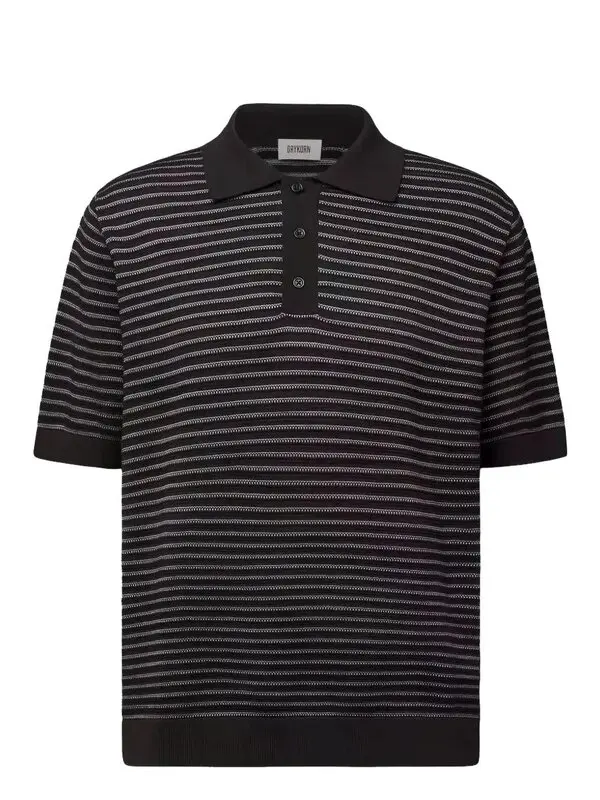 DRYKORN Tamian Striped Polo Shirt - Brown