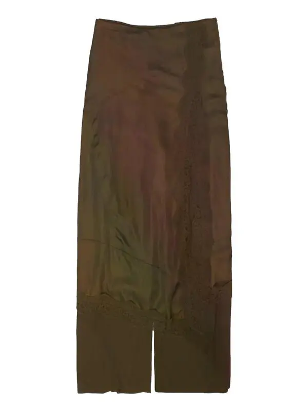 Bimba Y Lola Asymmetric Skort Trousers With Lace Trim - Brown