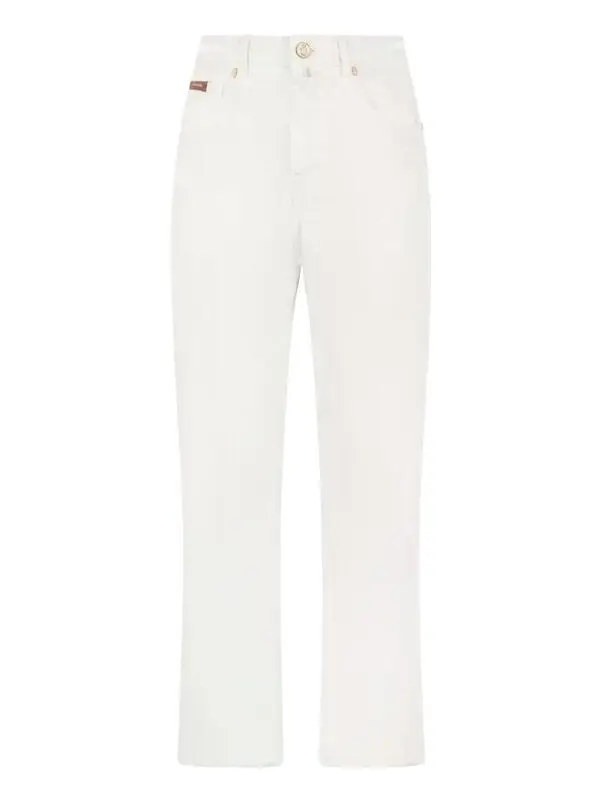 BILLIONAIRE Bb Monogram Straight-leg Jeans - White