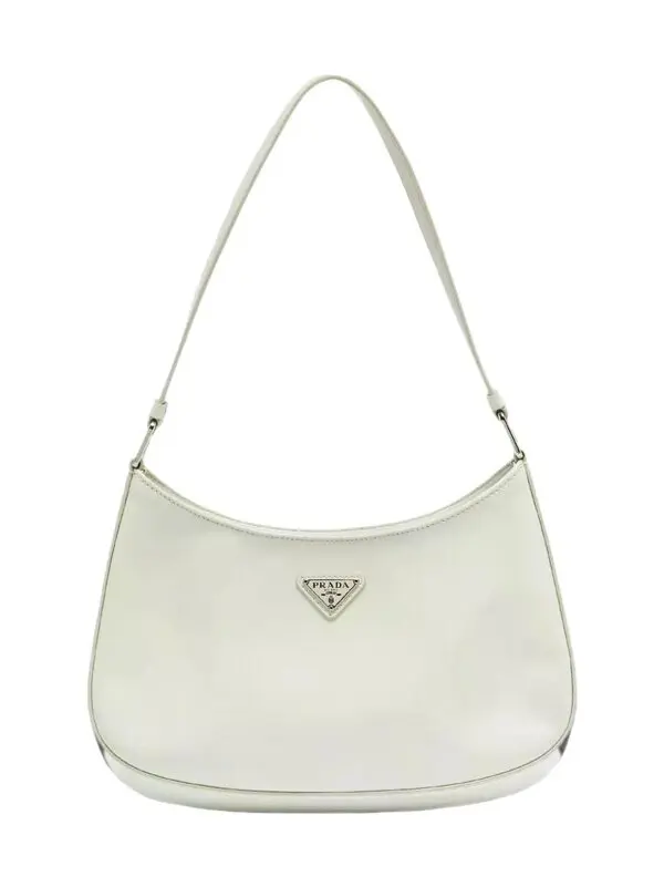 Prada Cleo Brushed Shoulder Bag - White