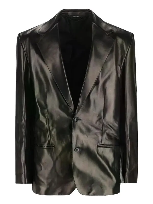 Gucci Leather Single-breasted Jacket - Black