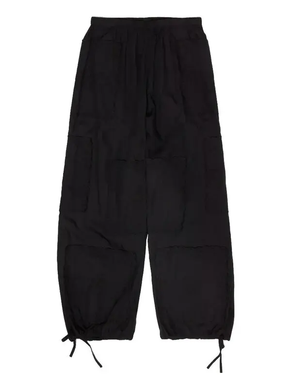 Bimba Y Lola Embroidered Patchwork Drawstring Trousers - Black