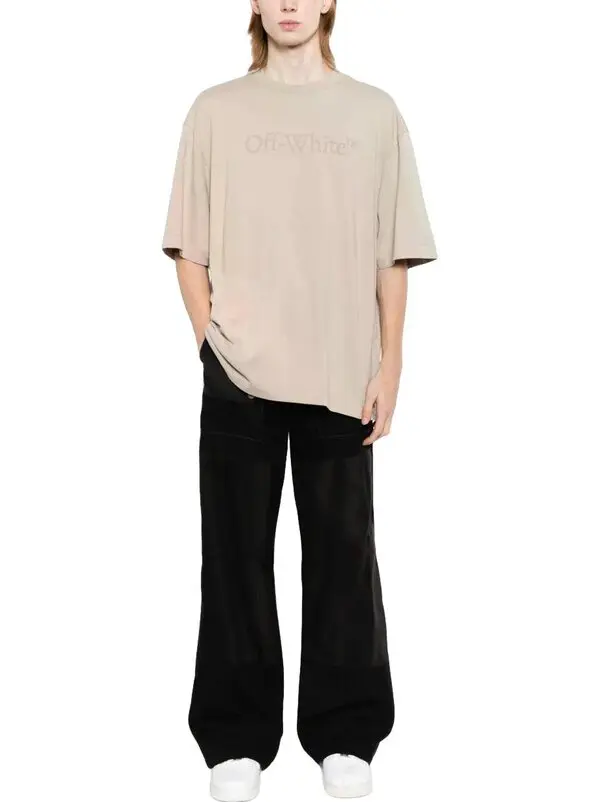 Off-White Logo-print Cotton T-shirt - Neutrals