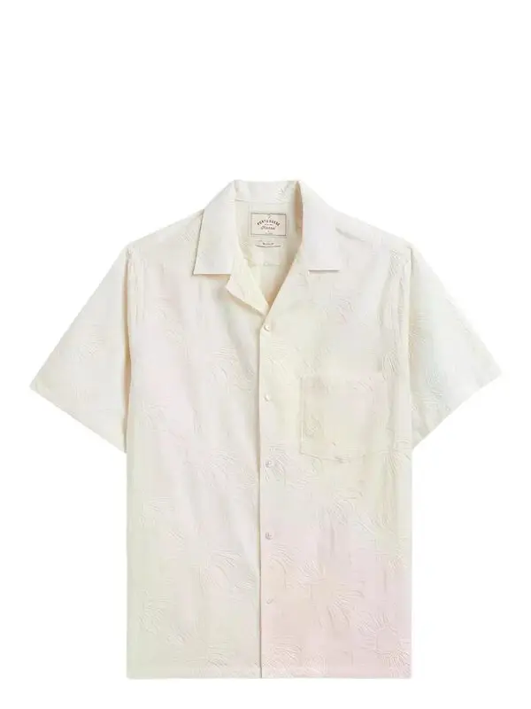 Portuguese Flannel Embroidered Short-sleeve Shirt - Neutrals