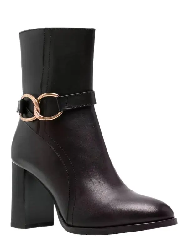 SERGIO MORETTI FIRENZE Leather Ankle Boots - Black