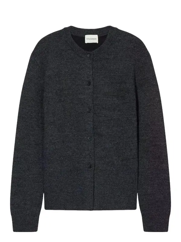 Closed Crew Neck Cardigan - Grey