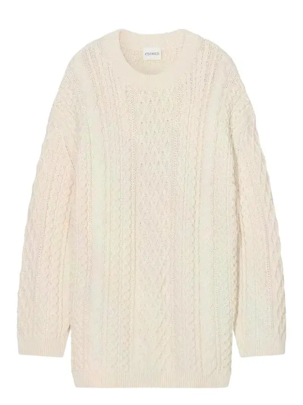 Closed Cable-knit Sweater - Neutrals