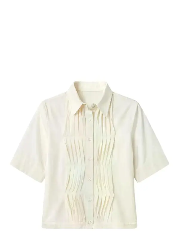 Seventy Pleated Short-sleeve Blouse - Neutrals