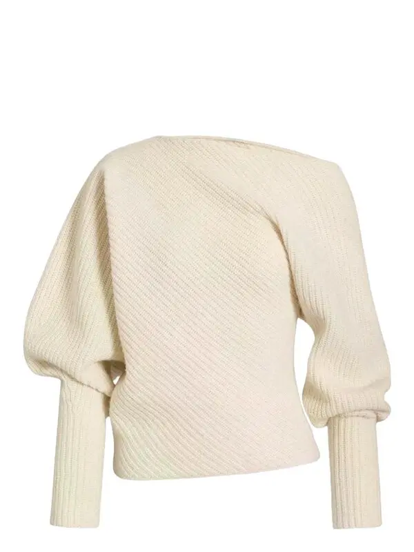 Alberta Ferretti Floral Appliqué Puff-sleeve Sweater - White