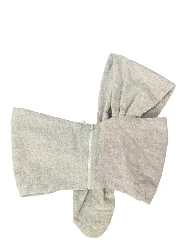 JBQ Asymmetrical Knot Detail One-shoulder Top - Neutrals