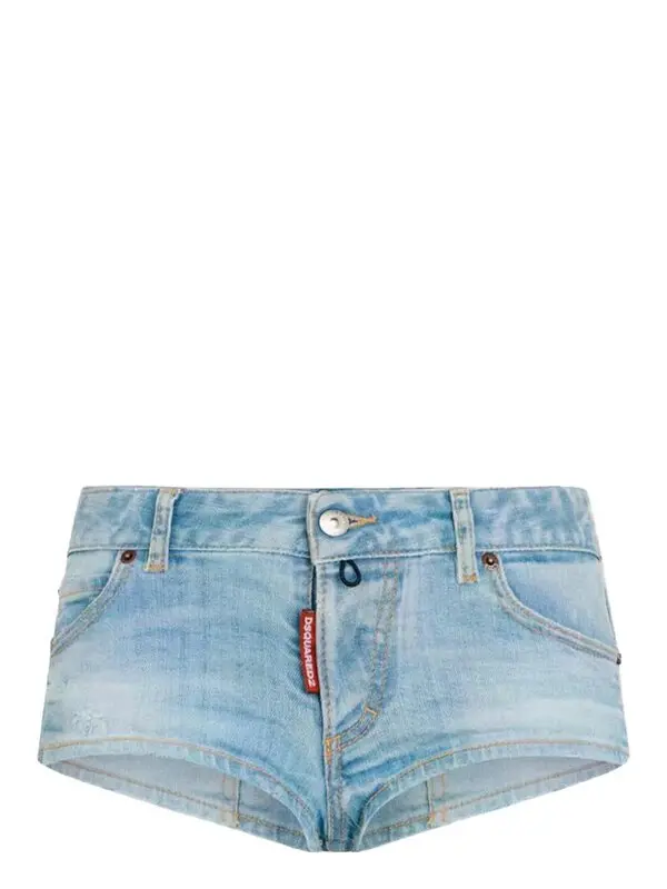 Dsquared2 Super Bleached Denim Hot Shorts - Blue