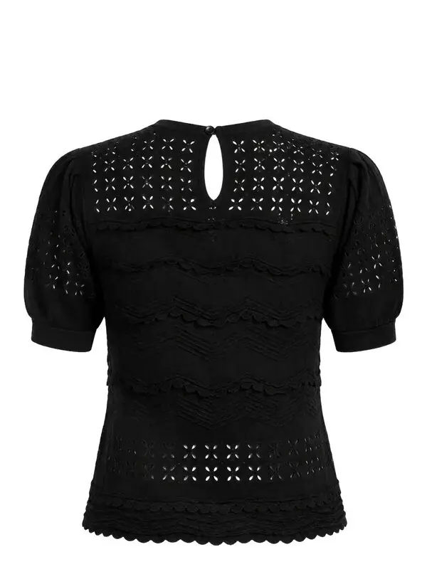 Ulla Johnson Marcelena Broderie Anglaise Top - Black