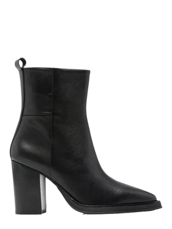 SERGIO MORETTI FIRENZE Pointed-toe Block-heel Ankle Boots - Black